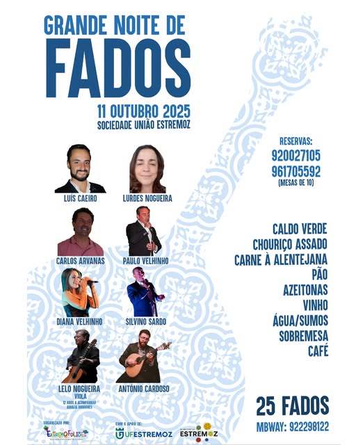 Estremoz : 1.ª Grande Noite de Fados, numa organização da Associação ...